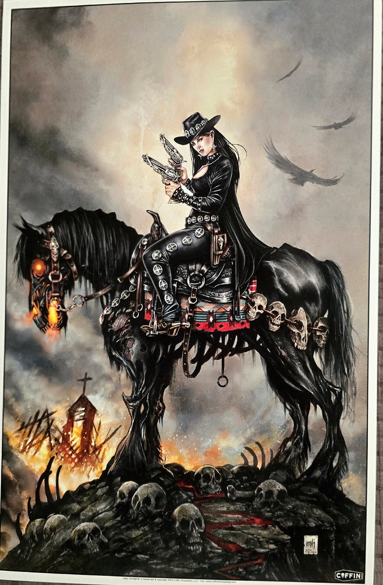 LADY GUNFIGHTER: DESOLATION #1 MIKE KROME FRAZETTA HOMAGE 11X17 PRINT ...