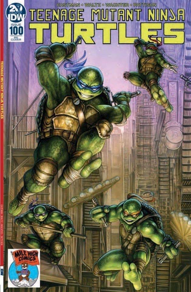 TEENAGE MUTANT NINJA TURTLES TMNT#100 MONTE MOORE SIGNED EXCLUSIVE W ...